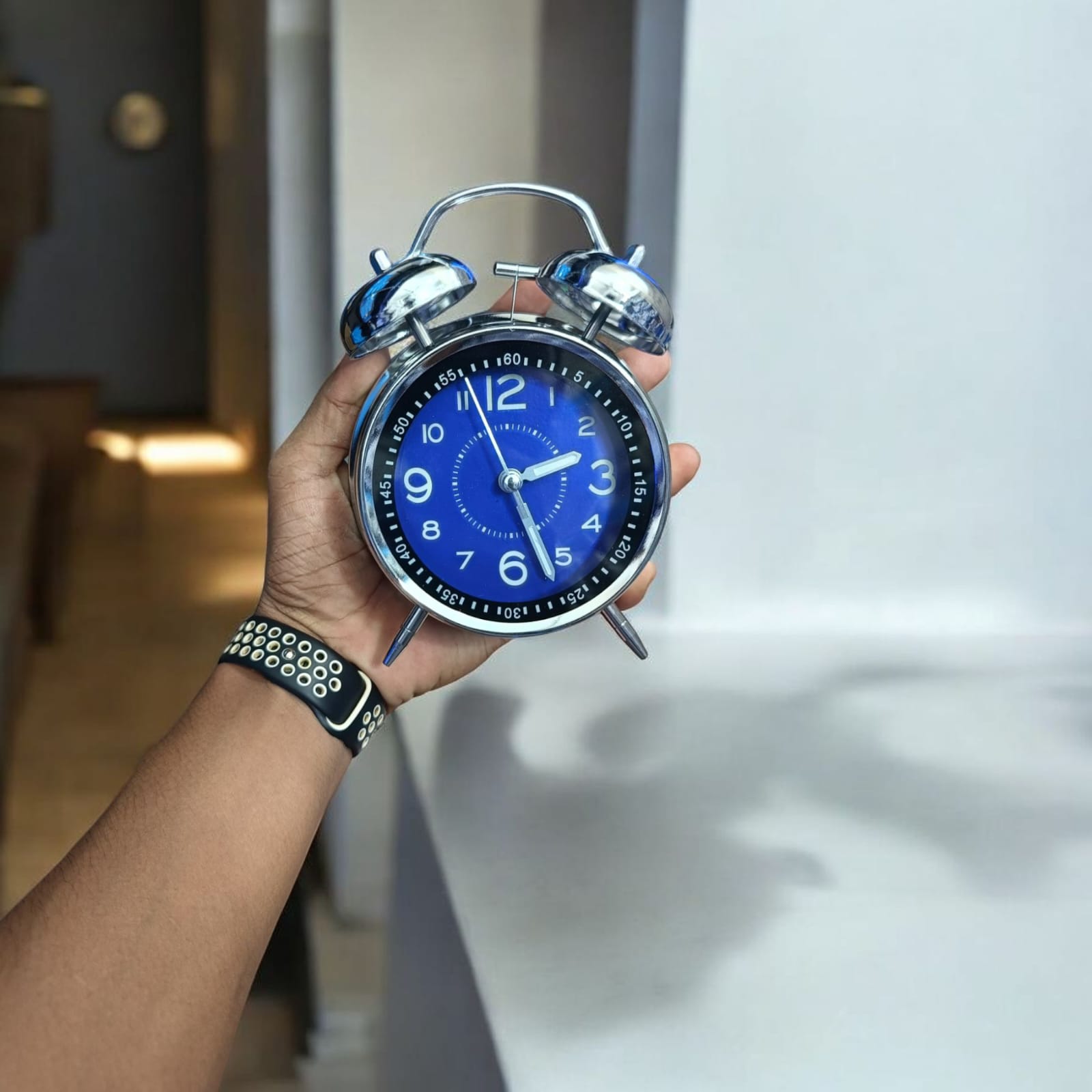 Bell Alarm Silver and Deep blue (REDIUM) Clock (TC-205)